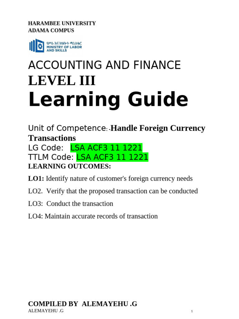 Handling Foreign Currency Transactions Guide | PDF | Foreign Exchange ...