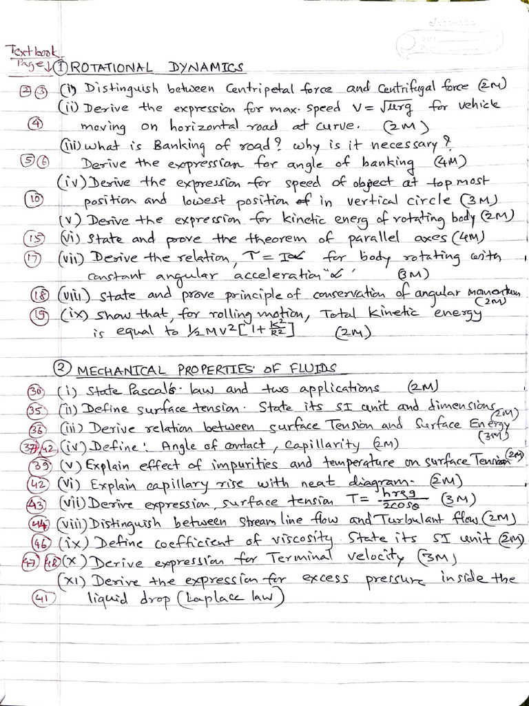 IMP PHYSICS - HSC Board Exam - Theory & Numericals - V. J. Pawar | PDF | Continuum Mechanics ...