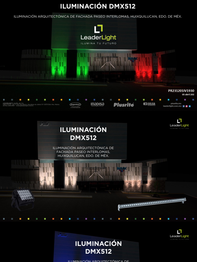 Iluminación DMX512 - Paseo Interlomas 24X10W RGBW - 50W RGB | PDF