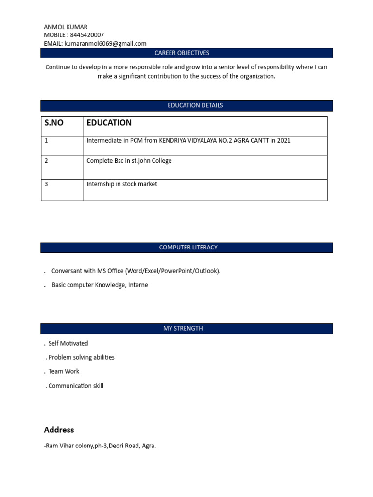 Anmol Resume | PDF