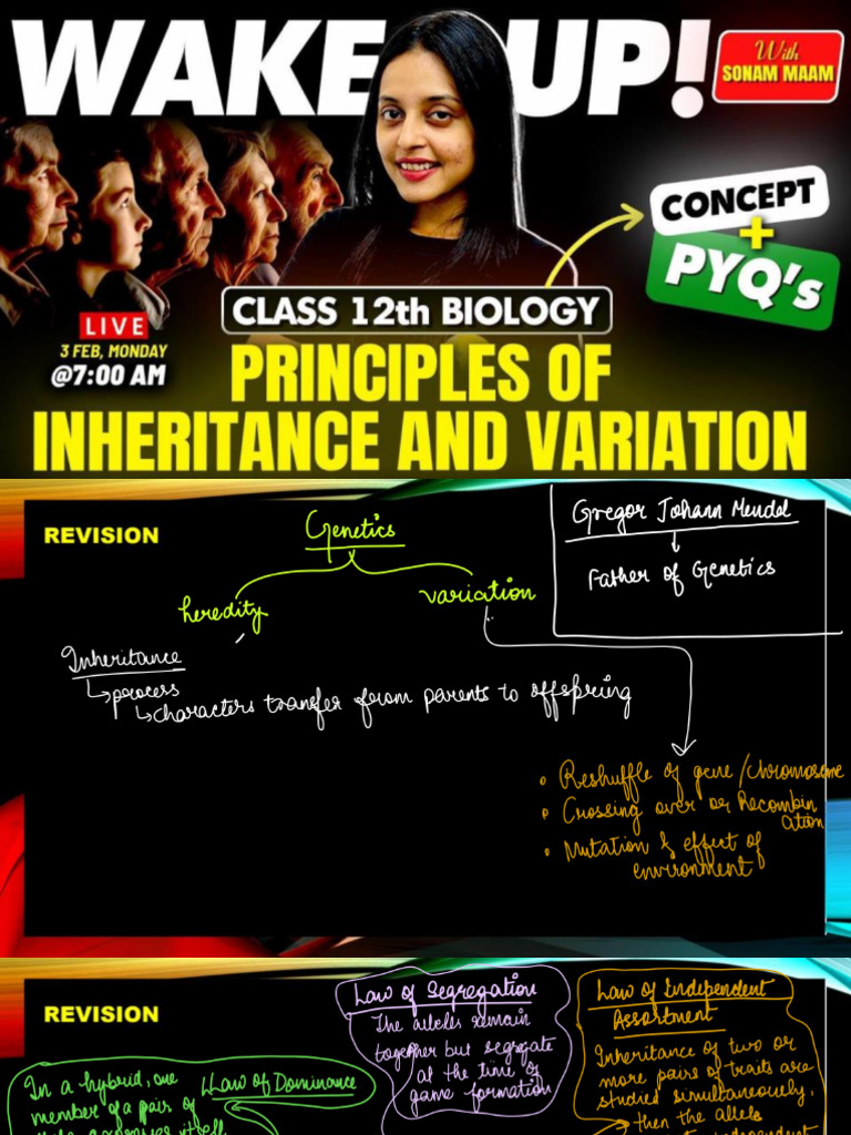Wake Up - Principles of Inheritance and Variation | PDF