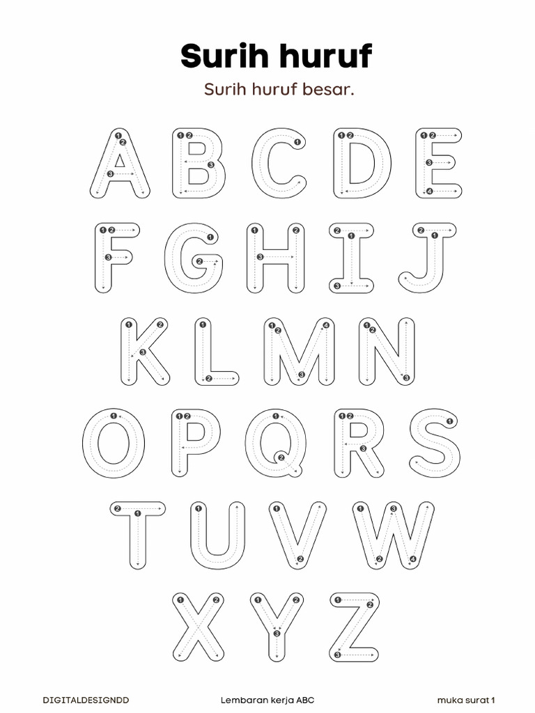 ABC Alphabet Workbook Bahasa-1 | PDF