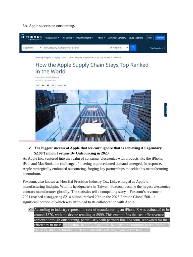3A Success | PDF | Apple Inc. | Supply Chain