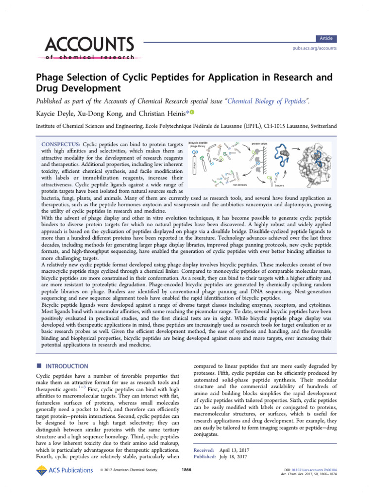 Deyle Et Al 2017 Phage Selection Of Cyclic Peptides For