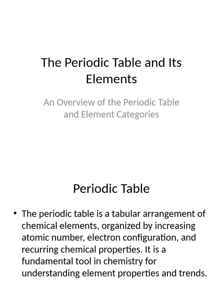 Periodic Table Presentation | PDF