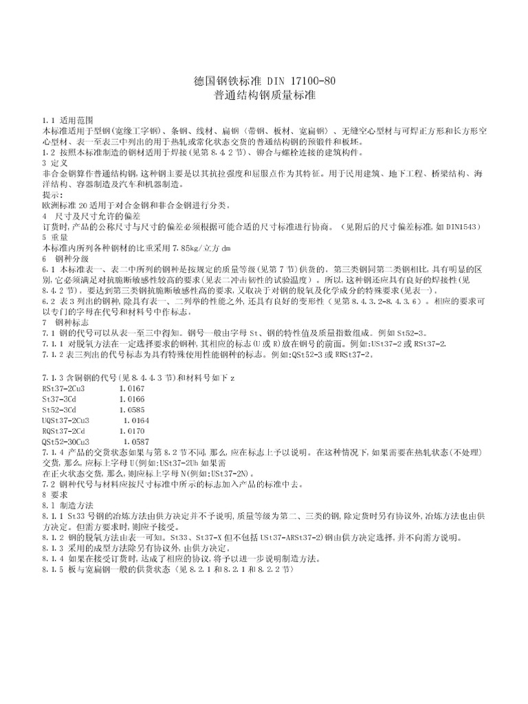 DIN 17100-1980 | PDF