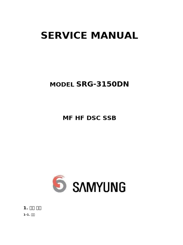 Service Manual SSB Srg-3150dn | PDF