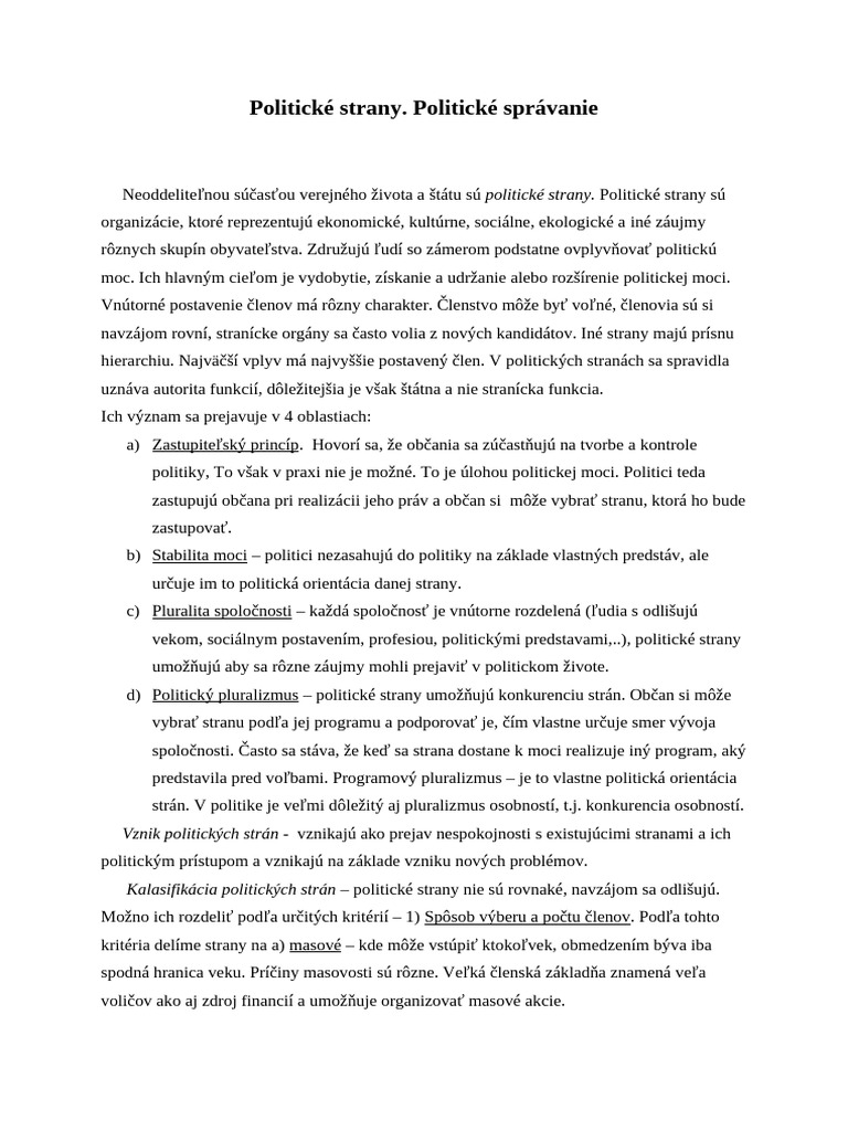 Politické Strany | PDF
