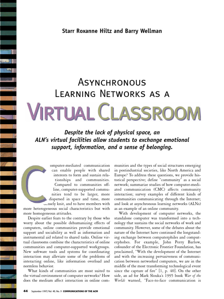 Virtual Classroom | PDF | Distance Education | Community