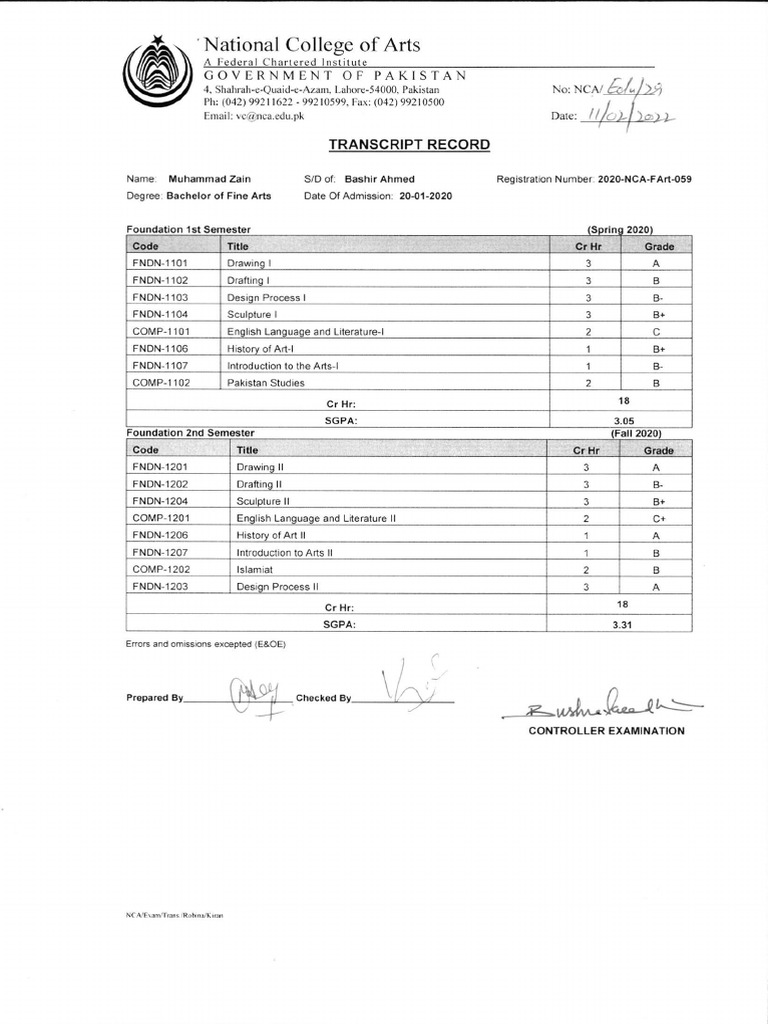 Transcripts For Bachelors Which Iam Continuing Right Now | PDF