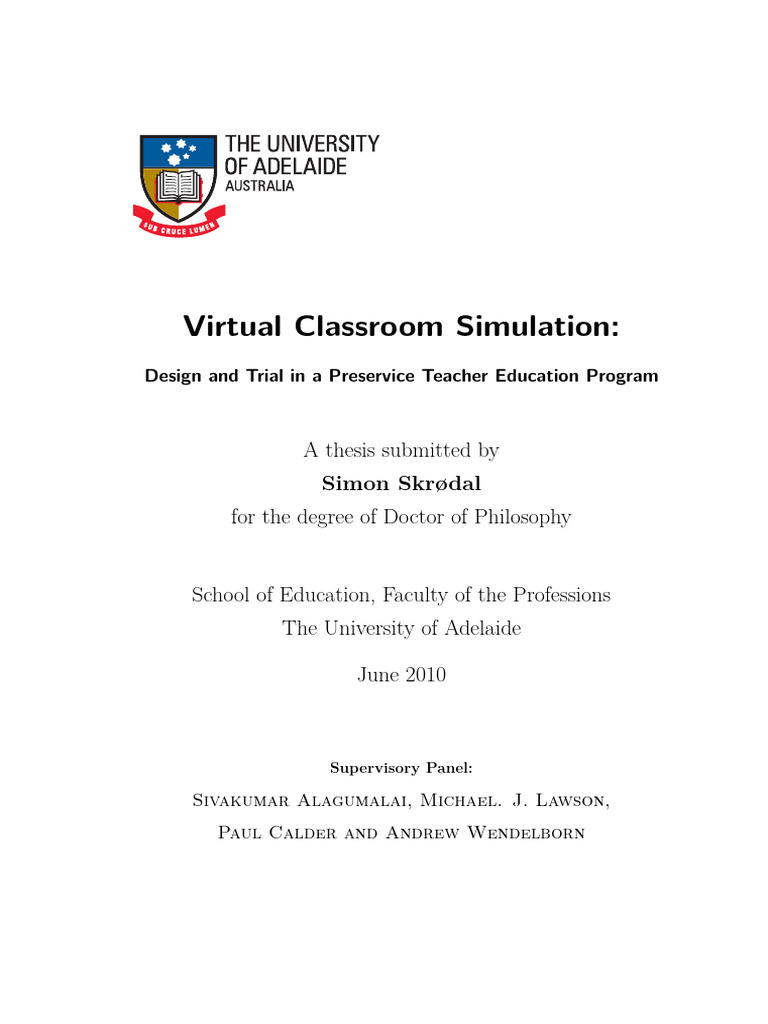 Virtual Classroom Simulation for Teacher Education | PDF | Simulation ...