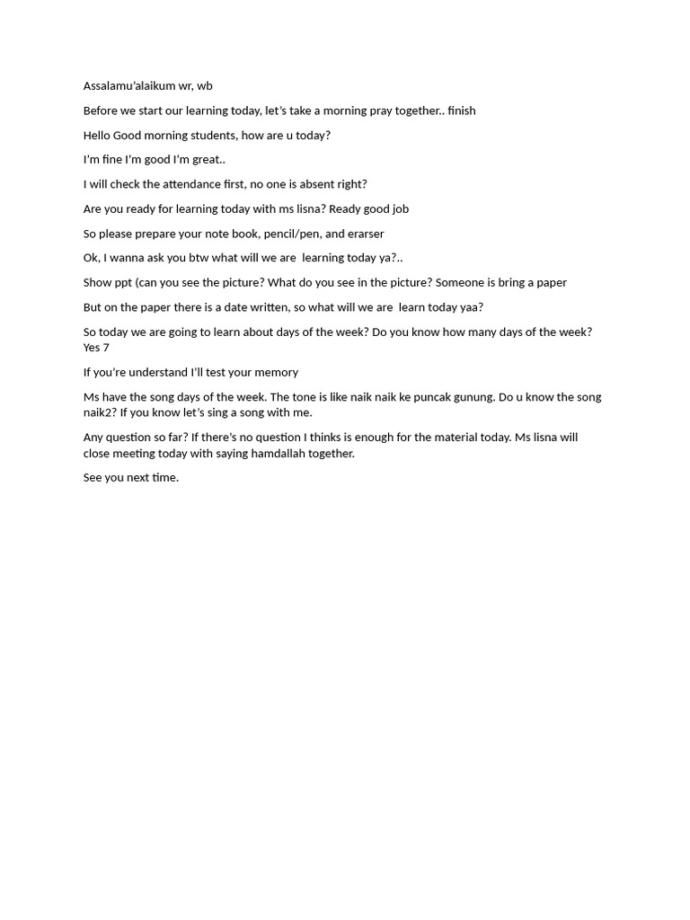 Script Microteaching | PDF