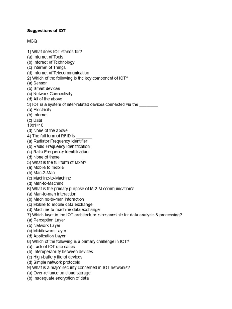 Suggestions of IOT | PDF | Internet Of Things | Internet