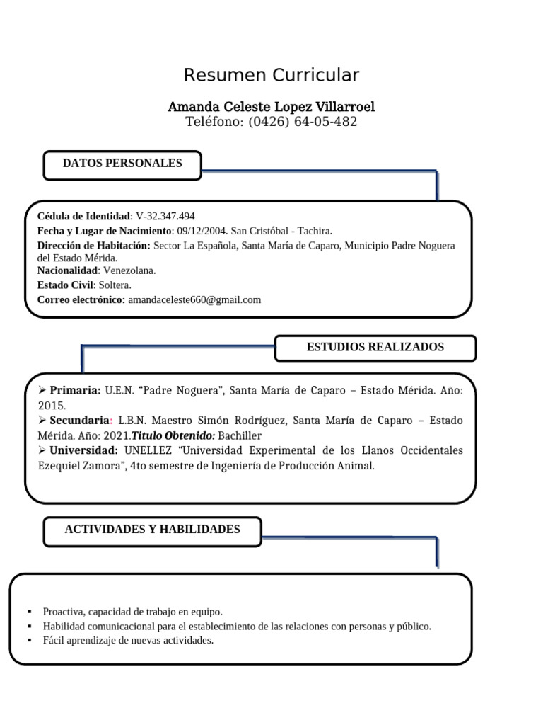 Curriculo Amanda Lopez | PDF