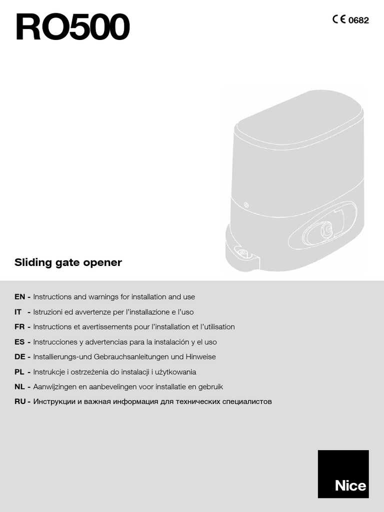 Nice Sliding Ro500 En-Ru | PDF | Power Supply | Switch