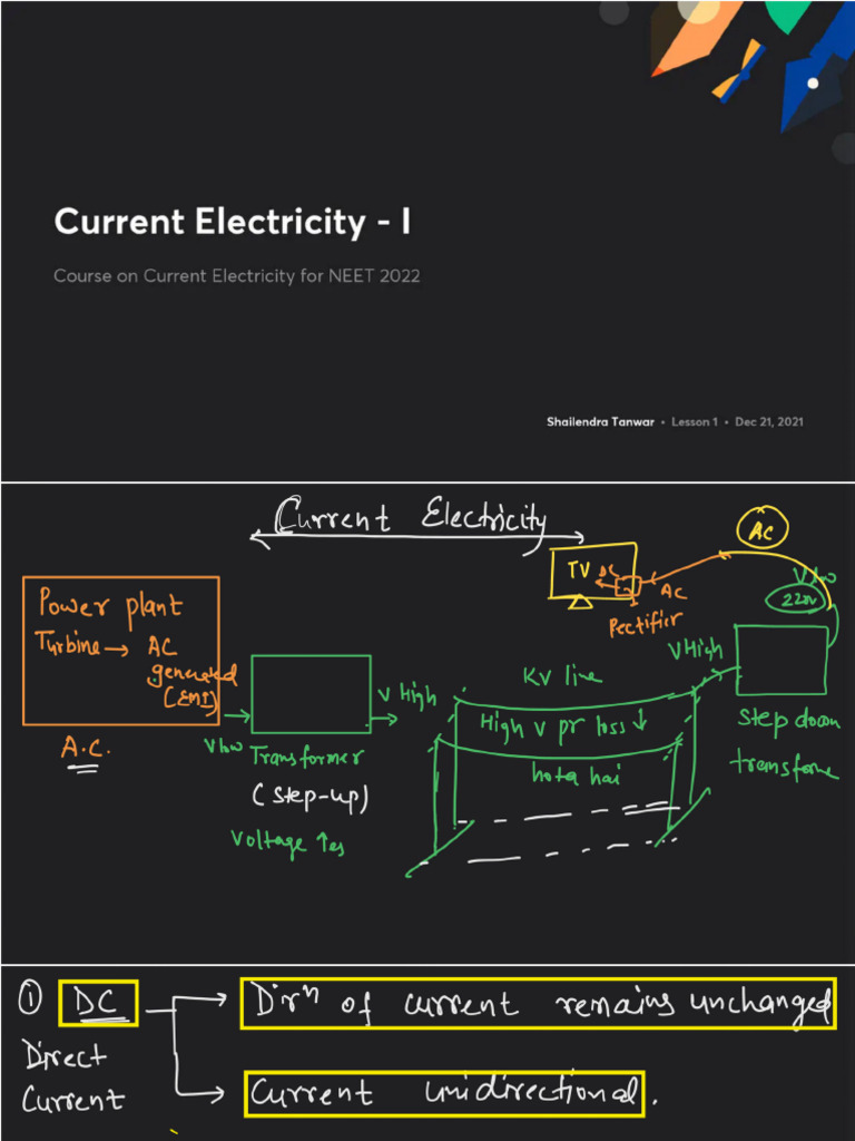 Current Electricity Lec 1 | PDF