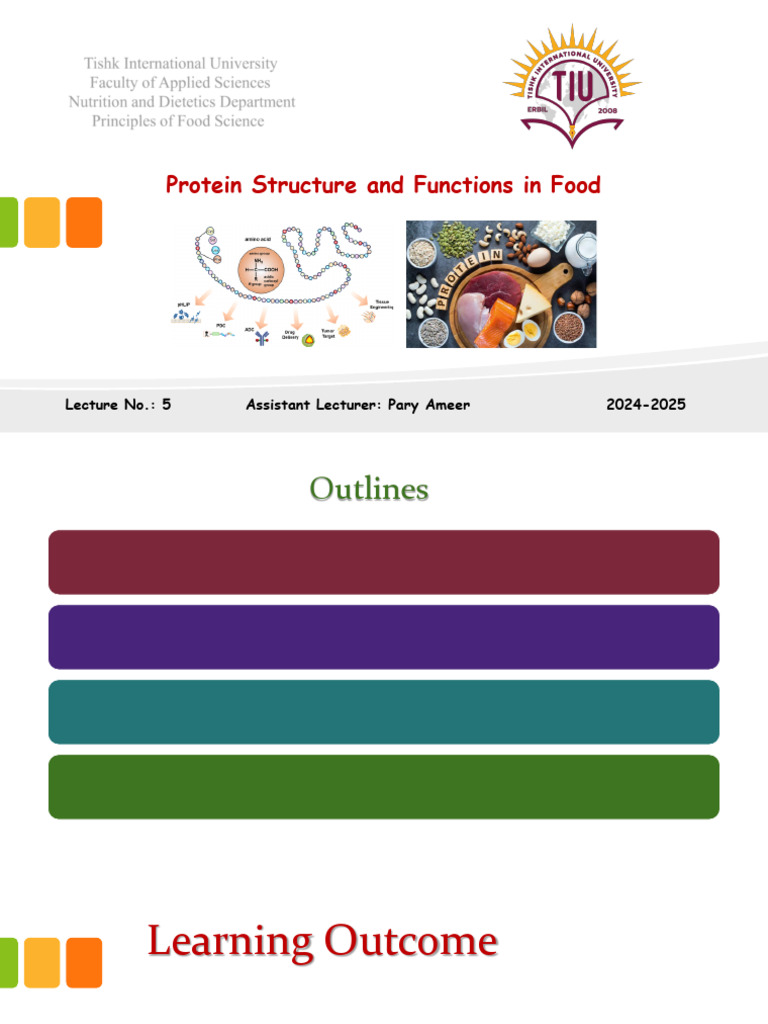Principles of Food Science - 5th Lecture | PDF | Amino Acid | Protein ...