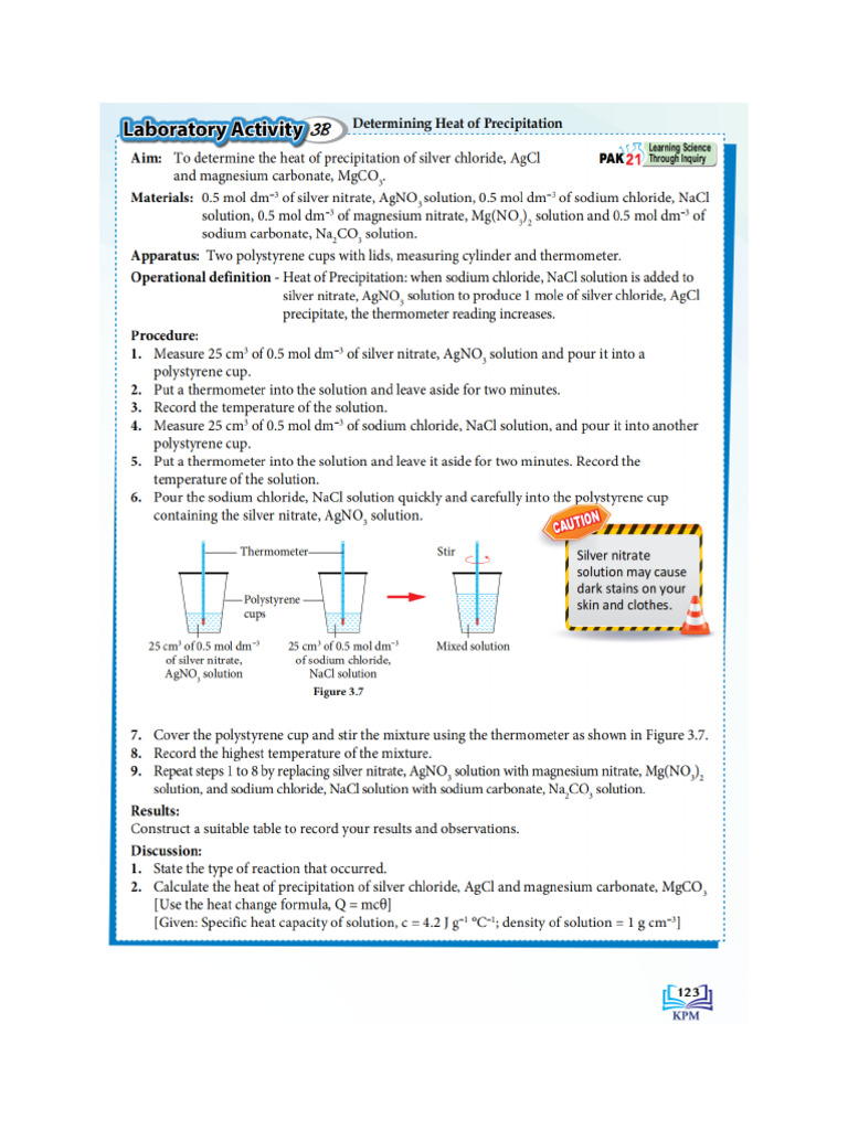 LAB REPORT Determining Heat of Precipitation | PDF