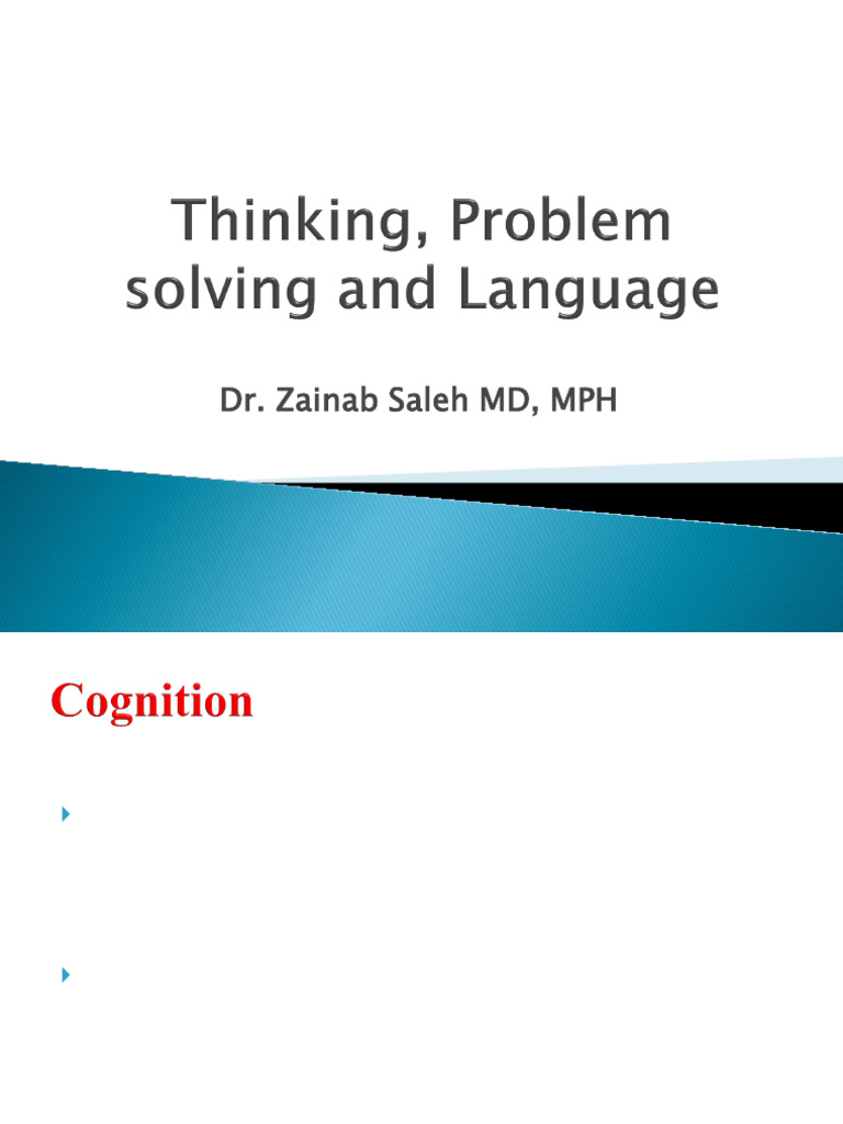Thinking, Problem Solving and Language | PDF | Concept | Language ...