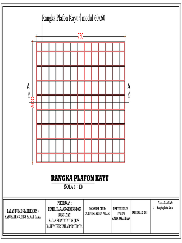 7.Gambar Rencana BPS SBD 2024- Rangka Plafon Kayu | PDF