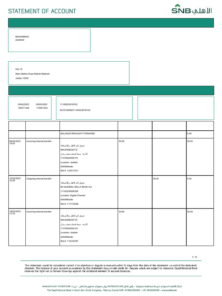 EStatement Muhammad Ashraf | PDF | Debit Card | Transaction Account