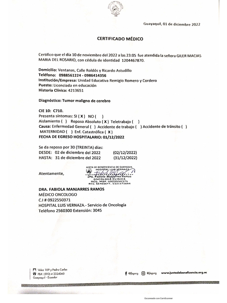 Certificado Medico Reposo | PDF