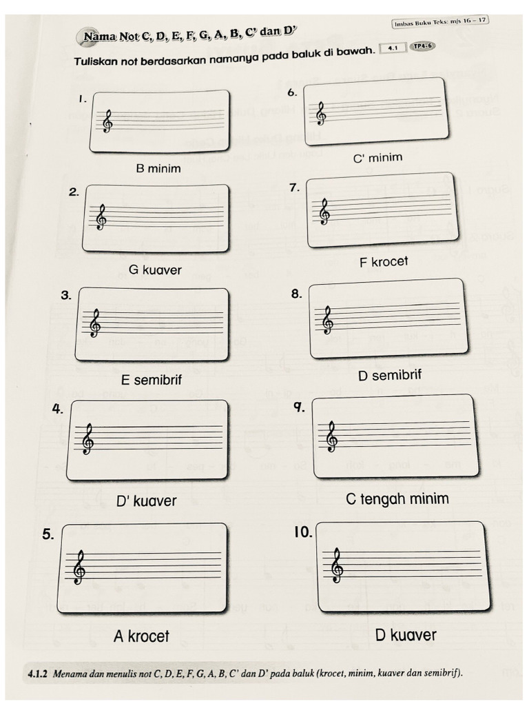Muzik Not C Tengah | PDF