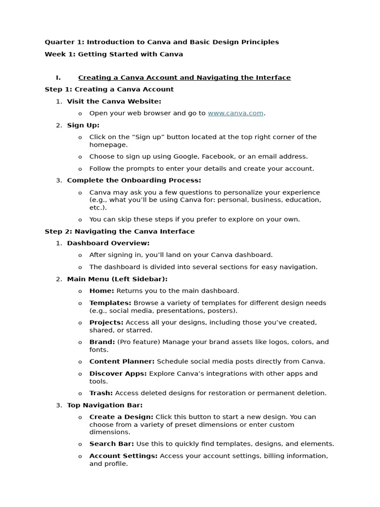 Week 1 Getting Started With Canva | PDF | Icon (Computing) | Image Editing