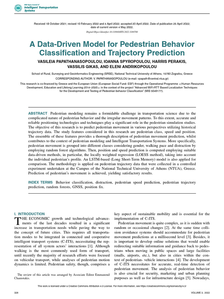 A Data-Driven Model For Pedestrian Behavior Classification and Trajectory Prediction | PDF ...