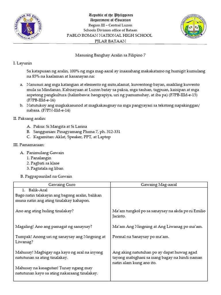 DLP - Si Mangita at Larina | PDF