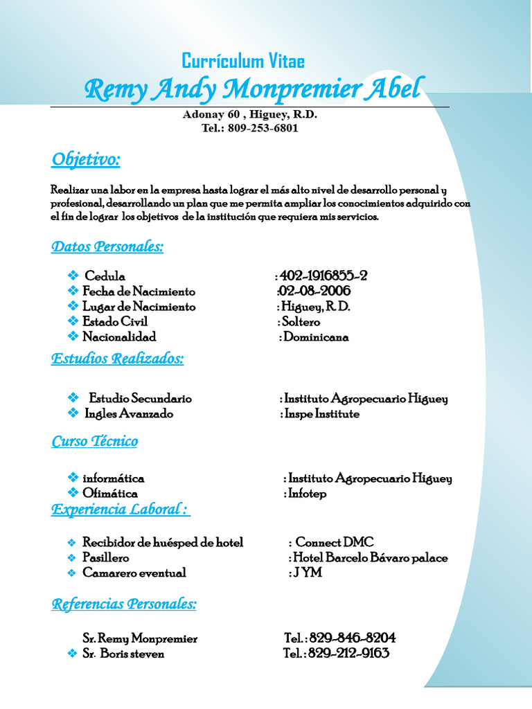 Remy Andy Monpremier Abel 2 | PDF