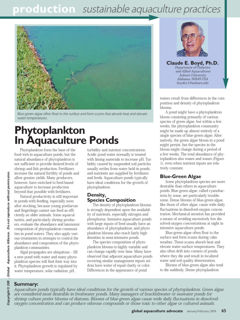 Gaa-Boyd-Jan09 Phytoplankton | PDF | Phytoplankton | Plankton