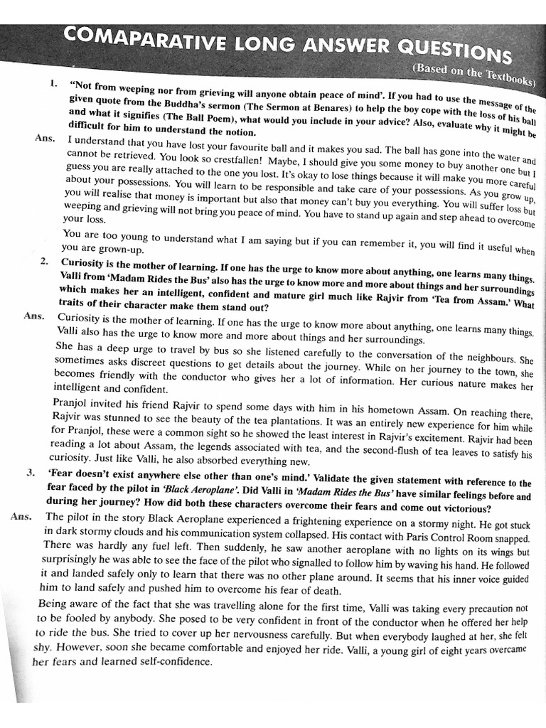 Comparative Long Answer Questions | PDF