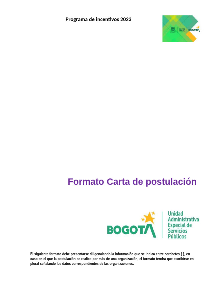 1 Formato 1 Carta de Postulacion | PDF