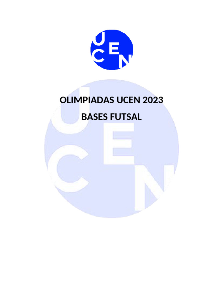 Bases Futsal Olimpiadas UCEN 2023 | PDF | Medios de comunicación ...