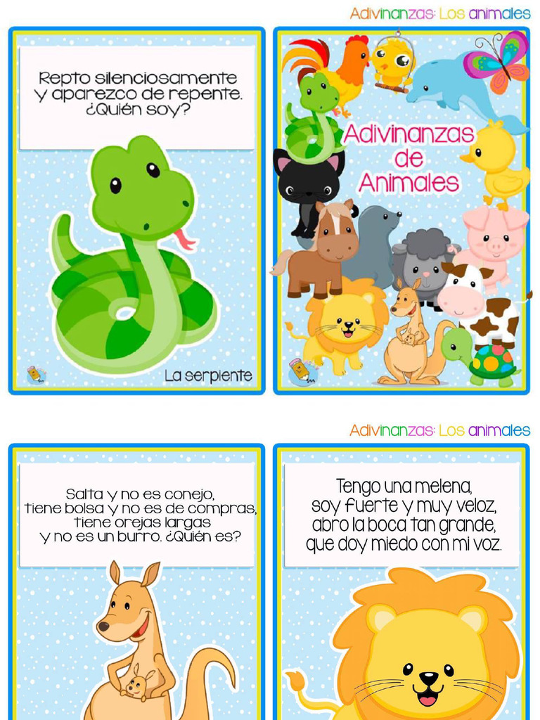 Divertidas Adivinanzas de Animales Parte1 | PDF