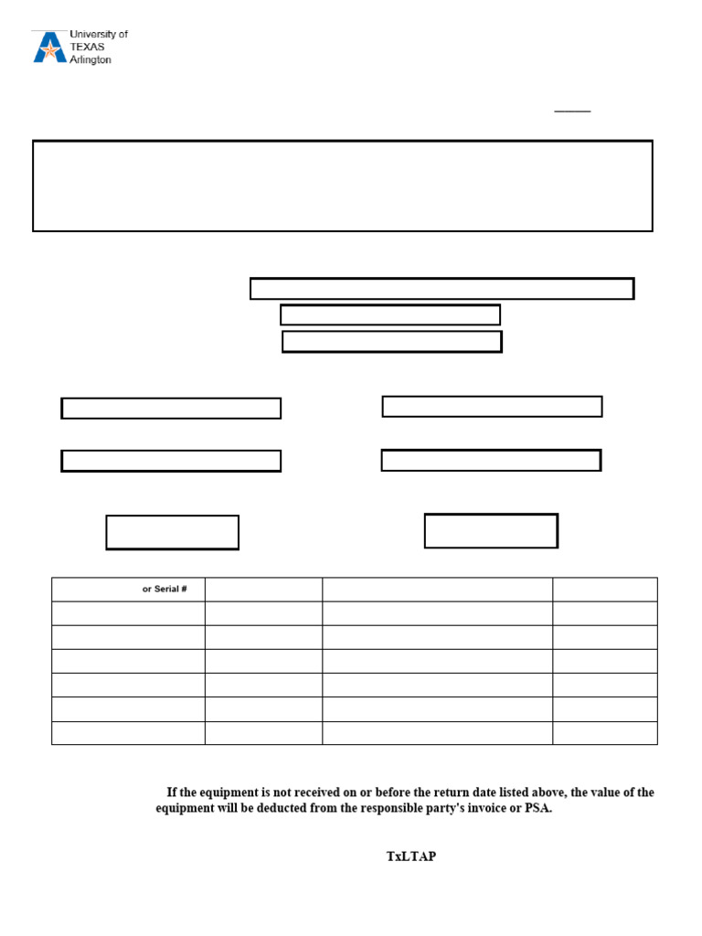 Equipment Check-Out Form | PDF