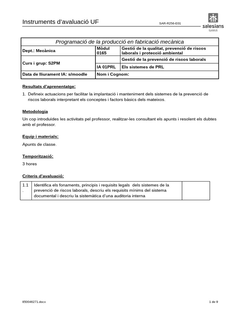 FMB0-M0165I01 PRL Els Sistemes de PRL | PDF