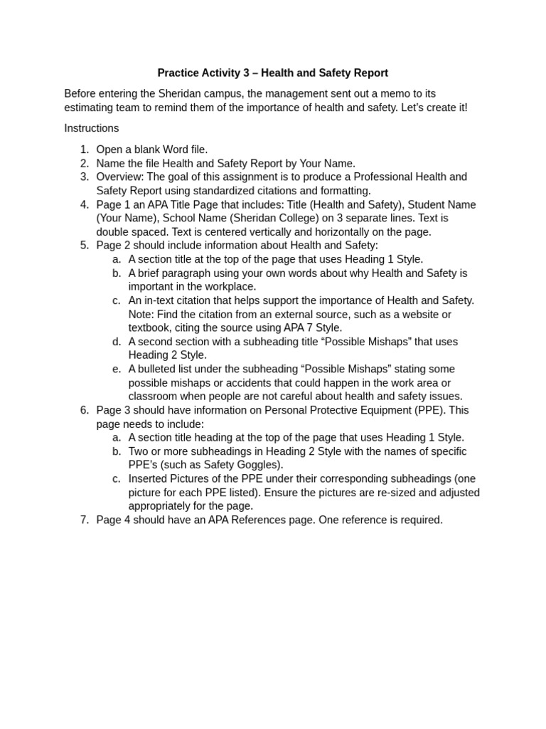 Practice Activity 3 - Instructions | PDF