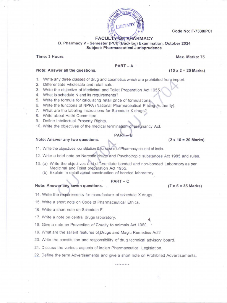 B.pharmacy 5sem as on Oct 2024 1 (1) | PDF | Tablet (Pharmacy) | Pharmacology