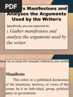 Analyzing Arguments in Manifestos | PDF | Argument | Reason