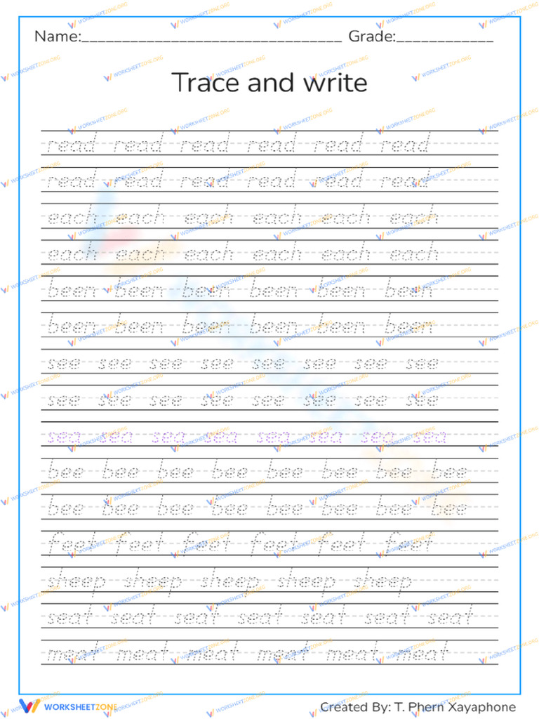 Sight Words Handwriting Practice | PDF