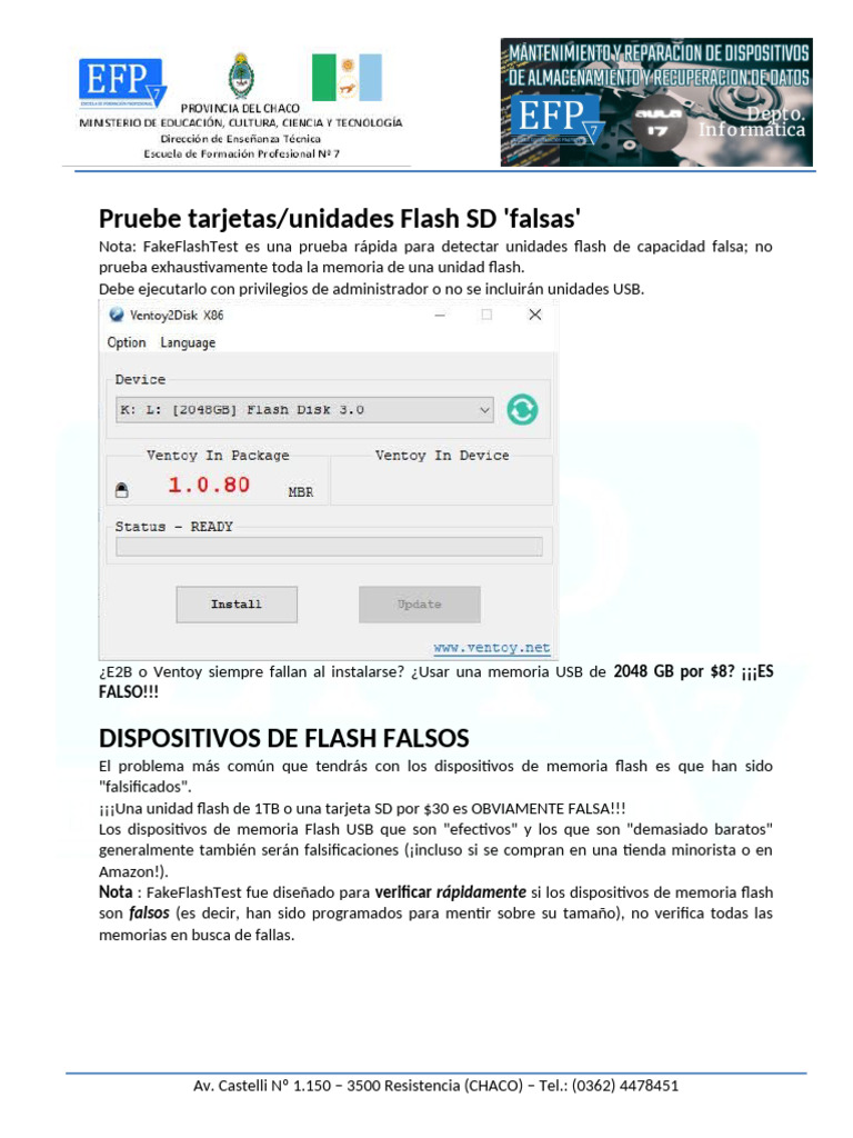 FFT - Fake Flash Test | PDF | Memoria USB | Archivo de computadora