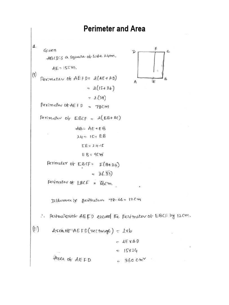 Perimeter and Area | PDF