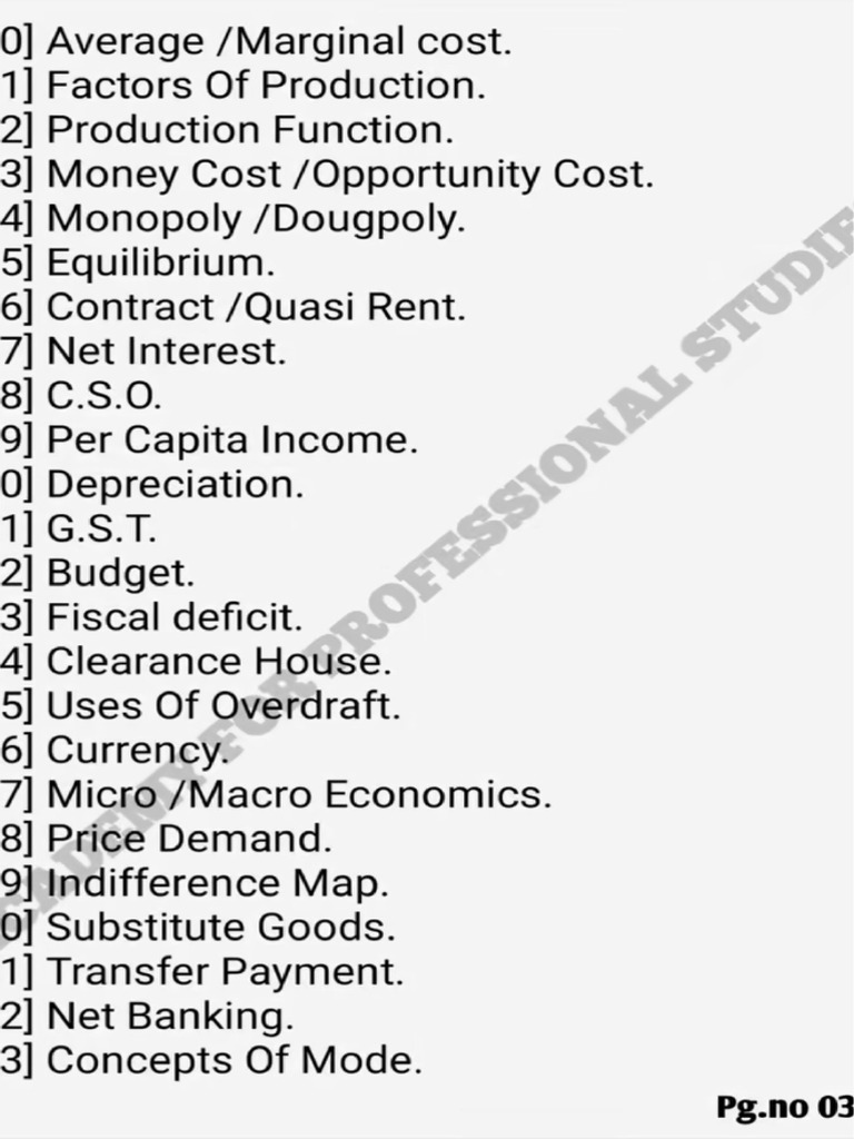 Economics VSAQs | PDF