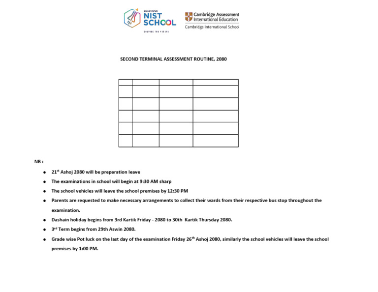2080 ROUTINE 2nd ASSESSMENT | PDF