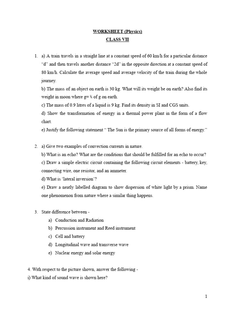 Worksheet-Vii-Dpsm 250209 131539 | PDF | Velocity | Waves