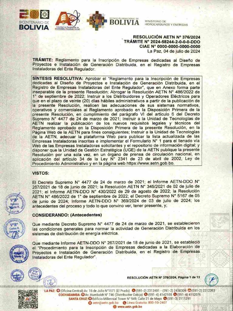 AETN R 0376 27 24 A - Inscripción de Empresas Que Hacen Proyectos | PDF