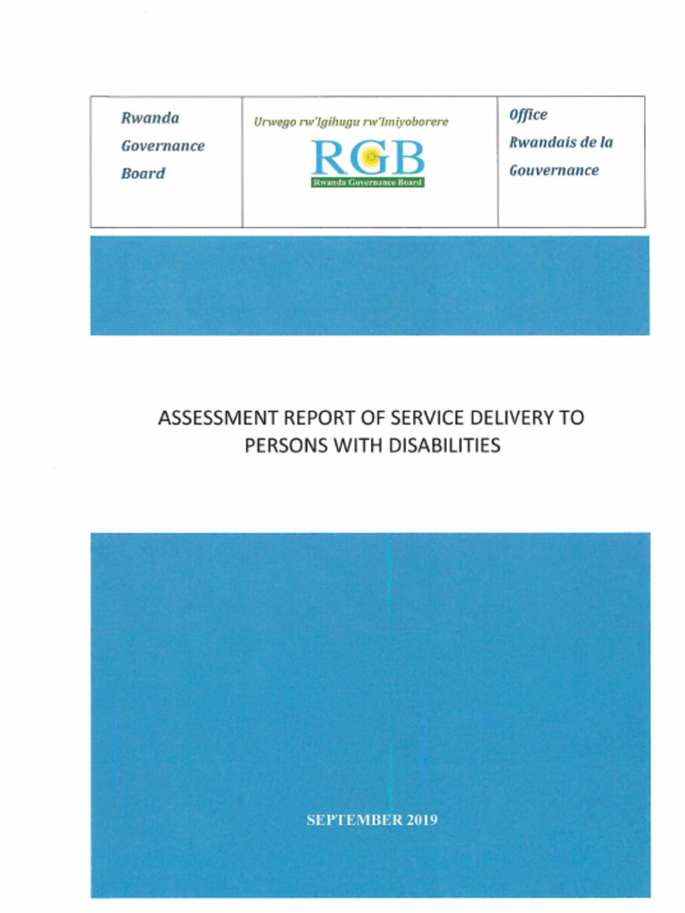 Service Delivery Assessment To People With Disabilities | PDF