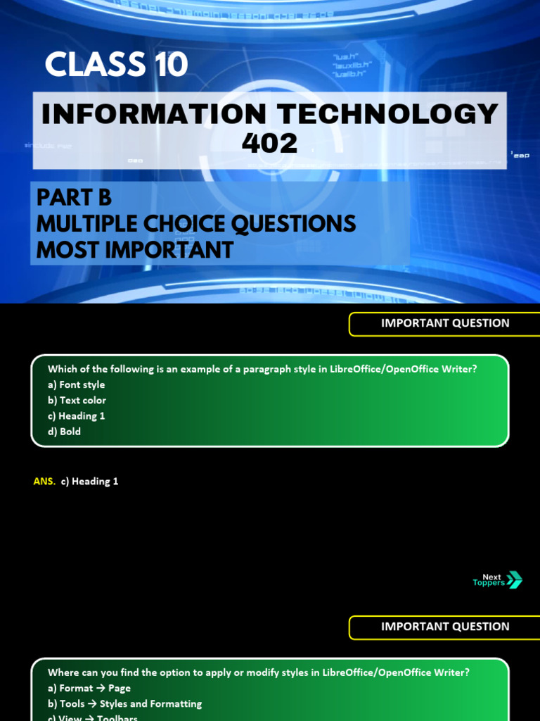 Part B Multiple Choice Questions Most Important | PDF | Databases ...